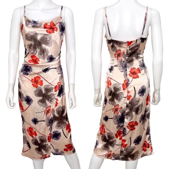re:named | Dresses | Renamed Maddy Cowlneck Midi Slip Dress Floral ...